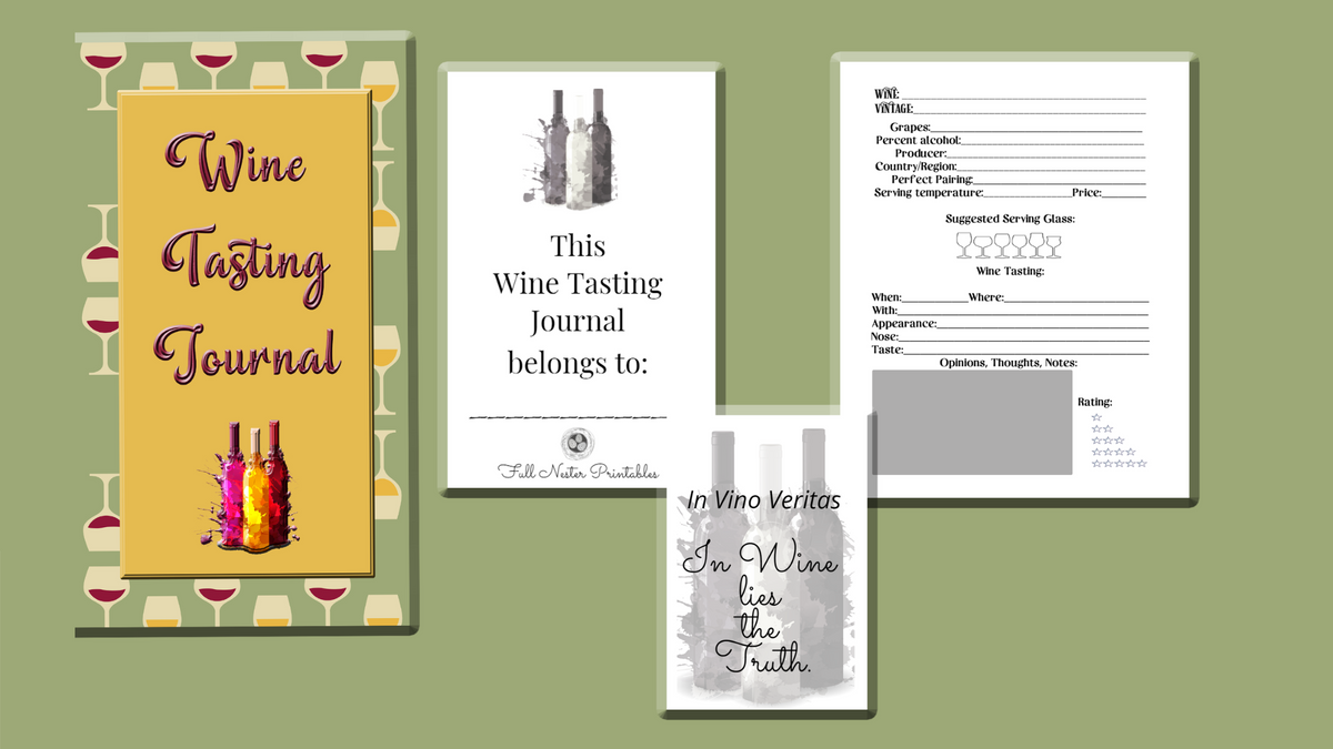 Wine Tasting Journal - [100 pages] – The Full Nester Printables