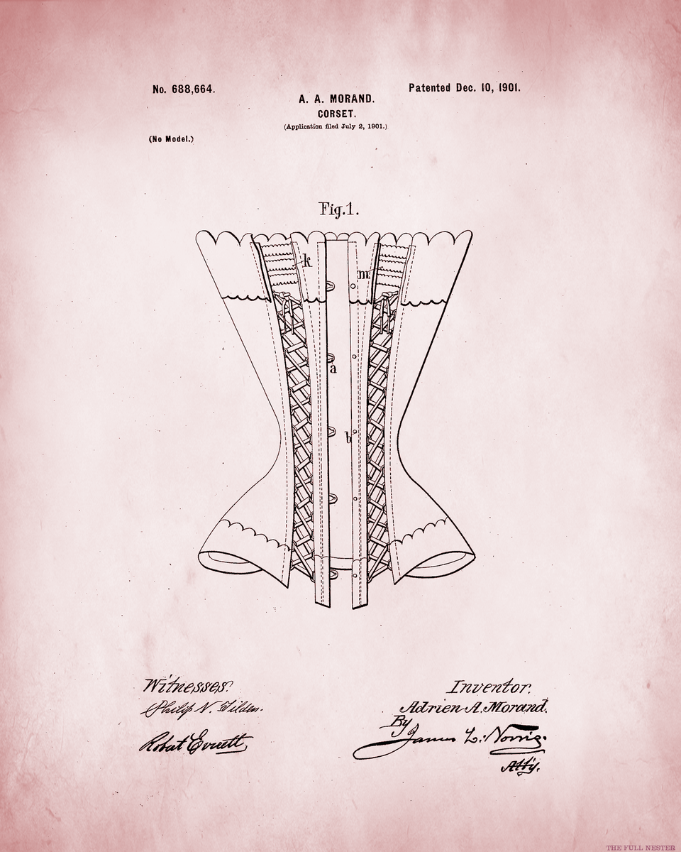 1901 Corset Patent Drawing – The Full Nester Printables